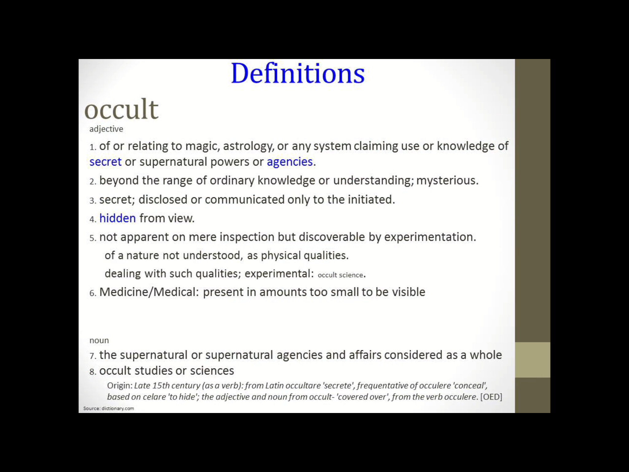 The “Occult” – Piece of Mindful